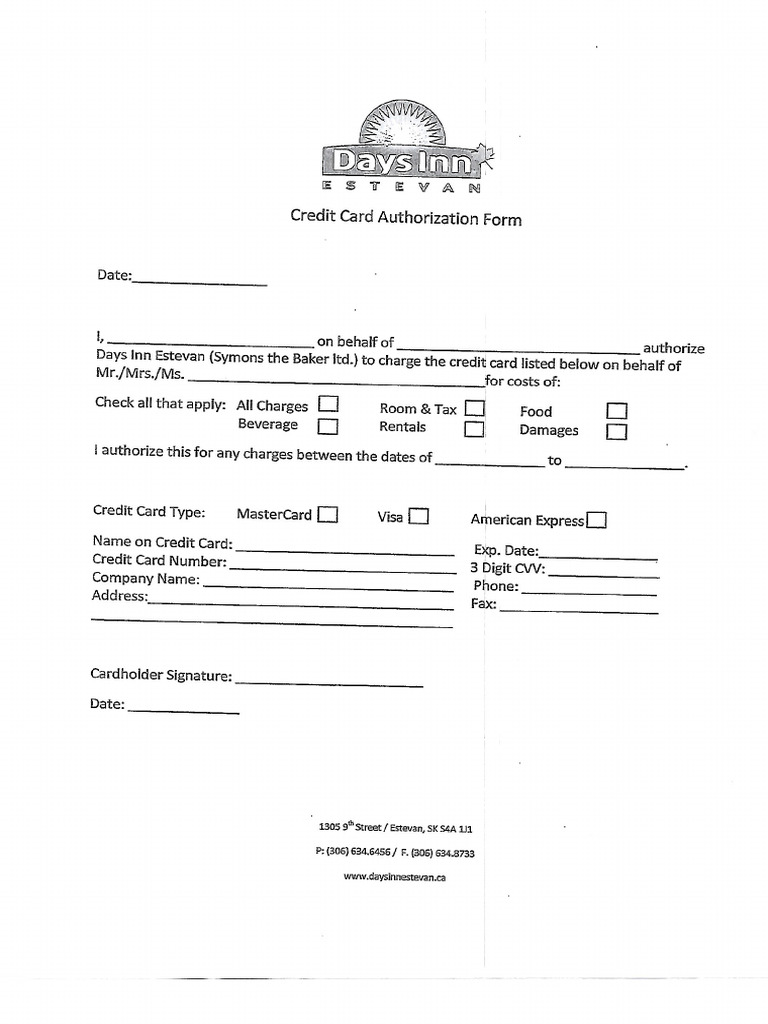 CC Auth Form | PDF