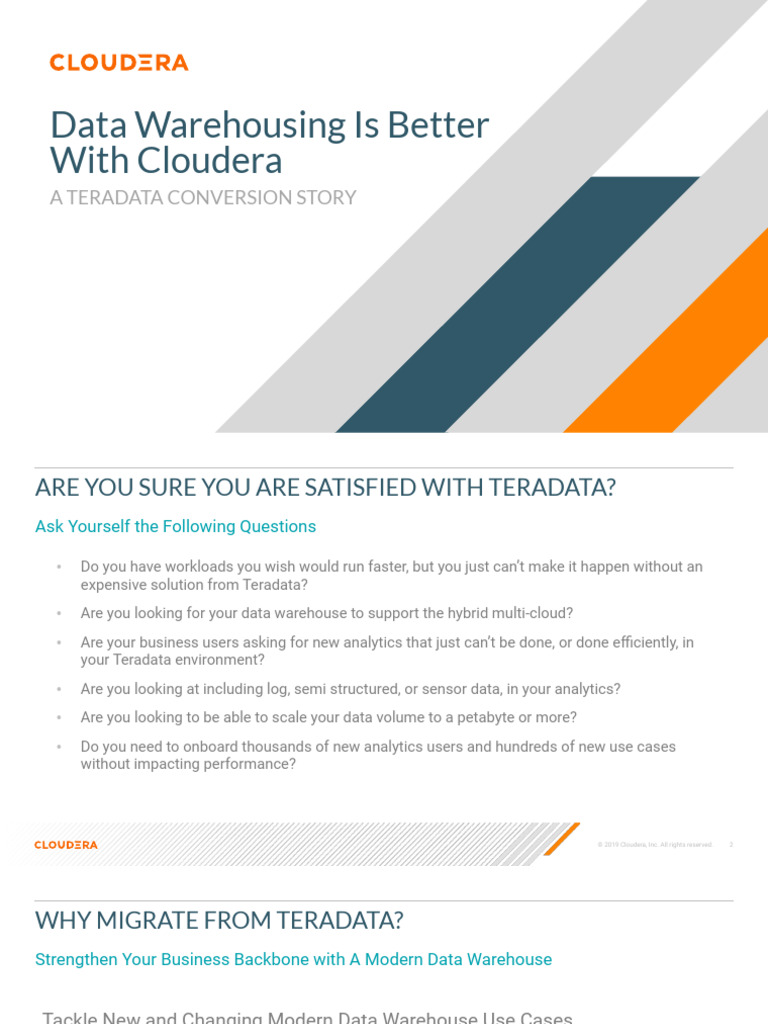 ClouderaForTeradataUsers v2-1 | PDF | Cloud Computing | Data Warehouse