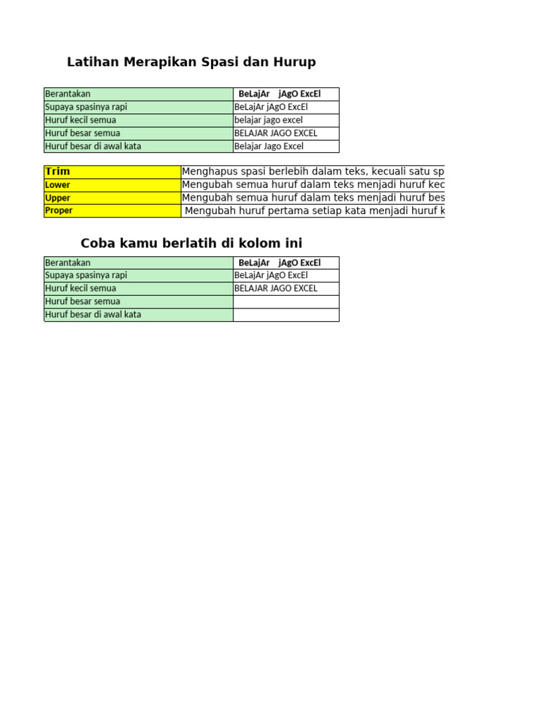 Latihan Merapikan Spasi Dan Hurup | PDF