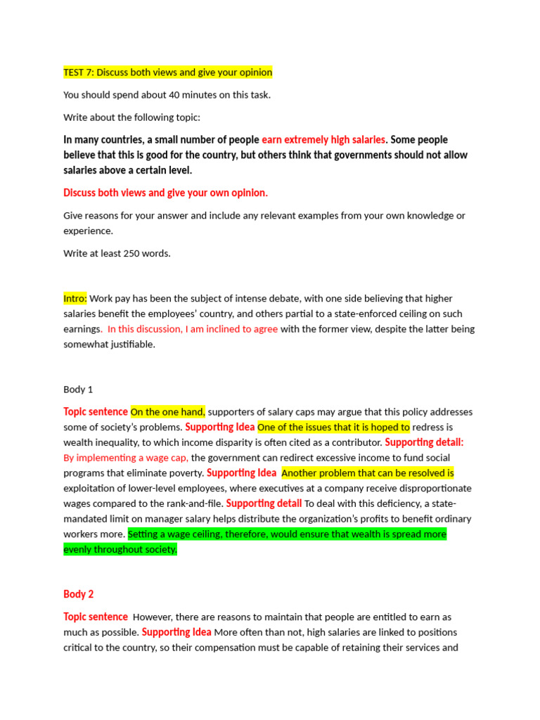 TEST 7 -Discuss both views and give your opinion exercise practice ...