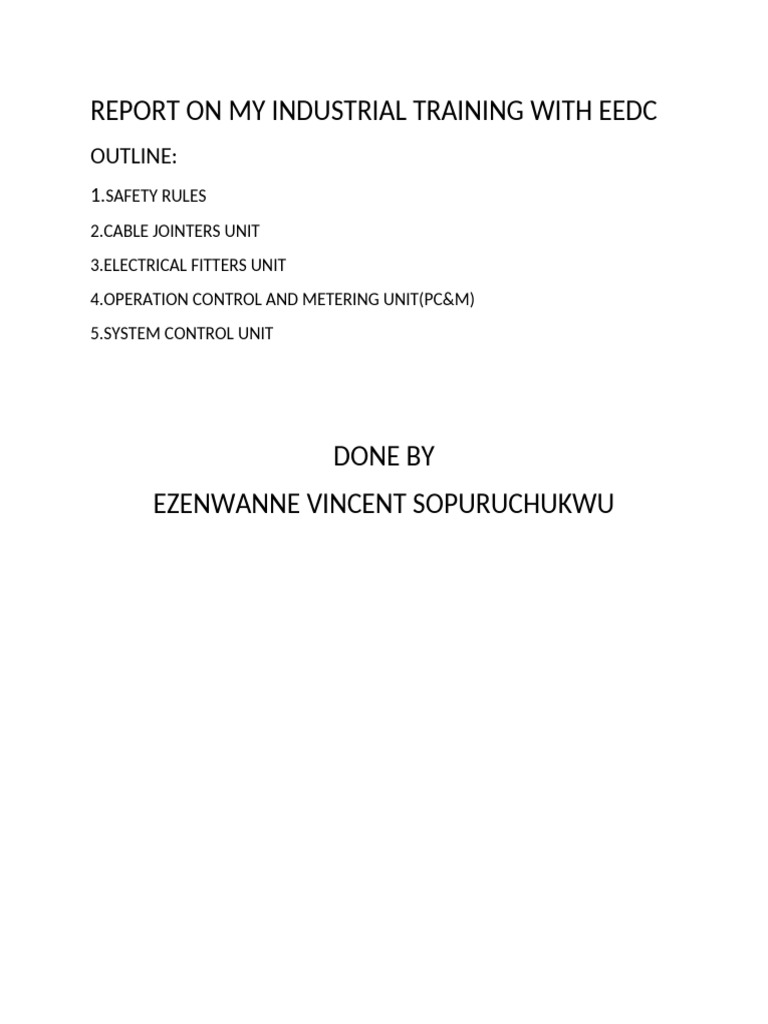 EEDC Industrial Training Report Summary | PDF | Relay | Transformer