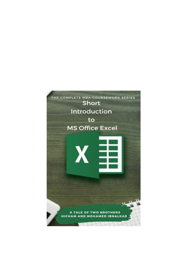 Short Introduction To MS Office Excel Hicham and Mohamed Ibnalkadi PDF ...