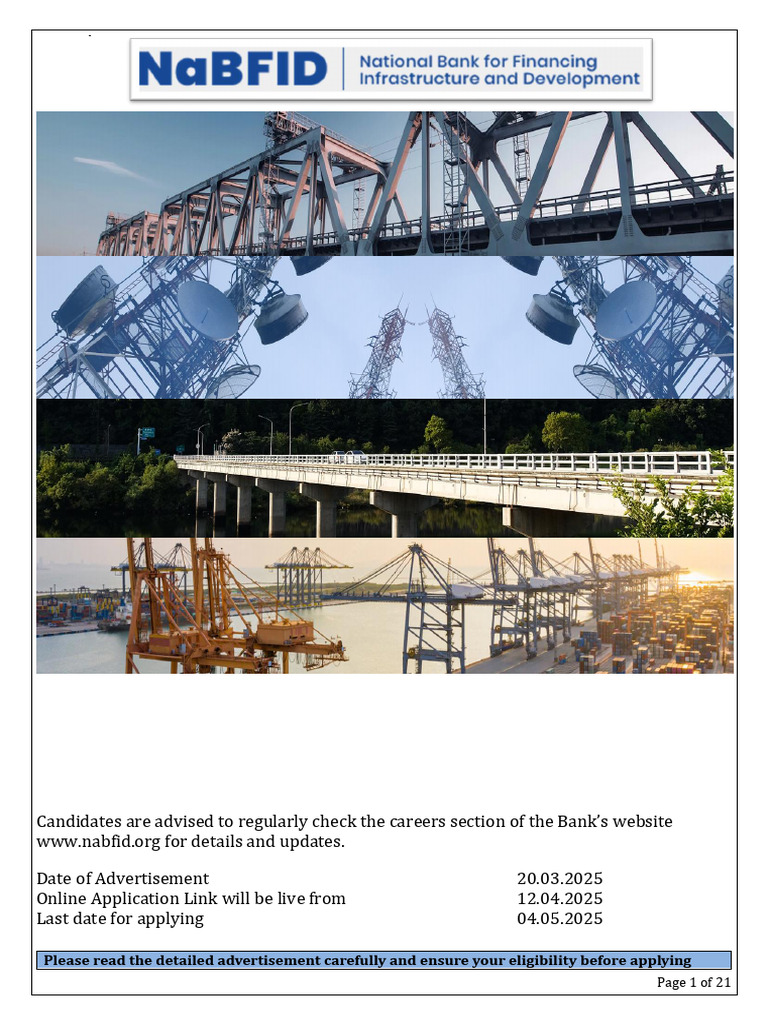 NaBFID Bharti 2025 For 31 Senior Analyst Posts | PDF | Visual ...