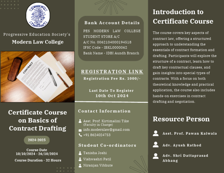 Basics of Contract Drafting Brochure | PDF | Private Law