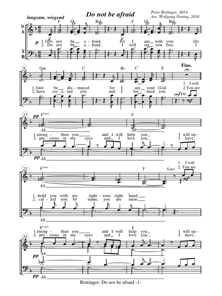 Do Not Be Afraid - SATB | PDF