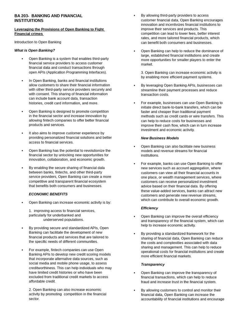 Open Banking's Role in Combating Financial Crimes | PDF | Regulatory ...