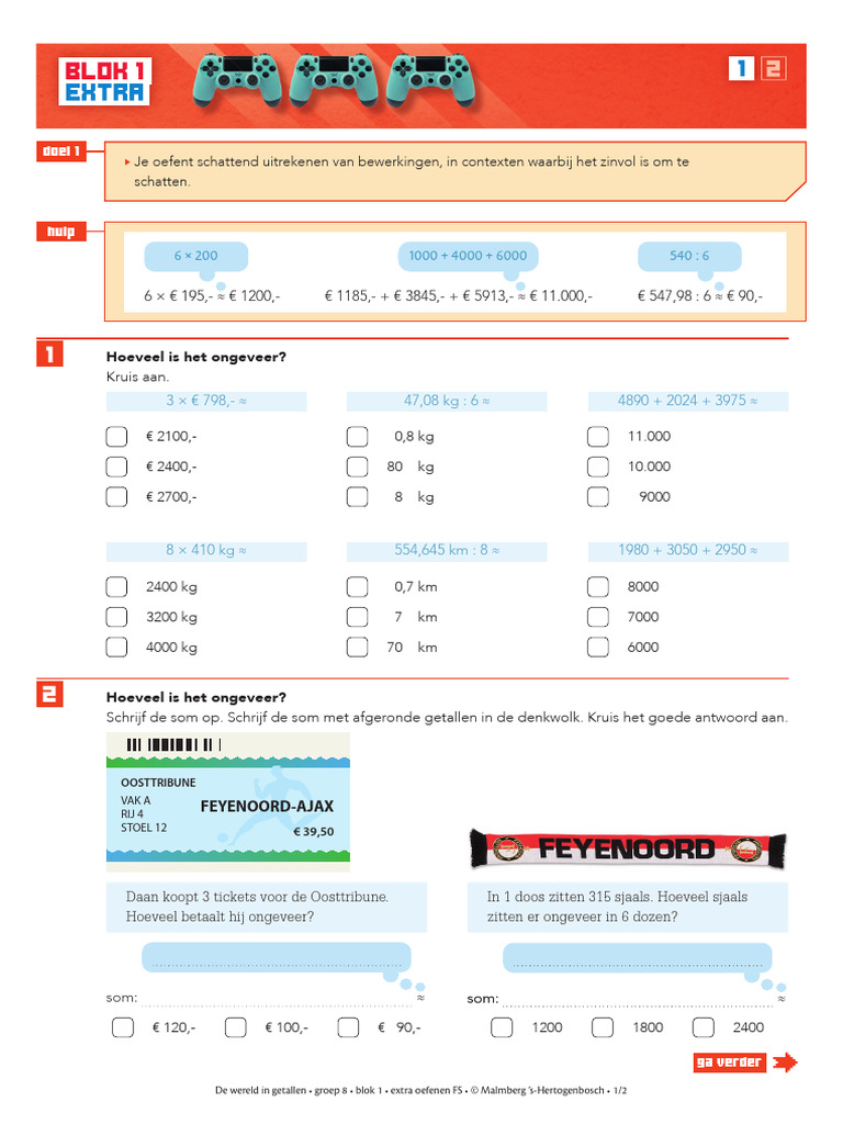 Blok 1 Extra Oefenen F 1 | PDF