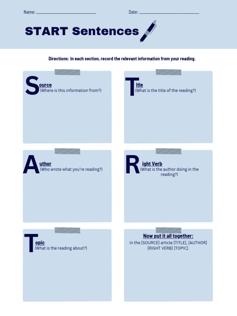 START Sentences | PDF