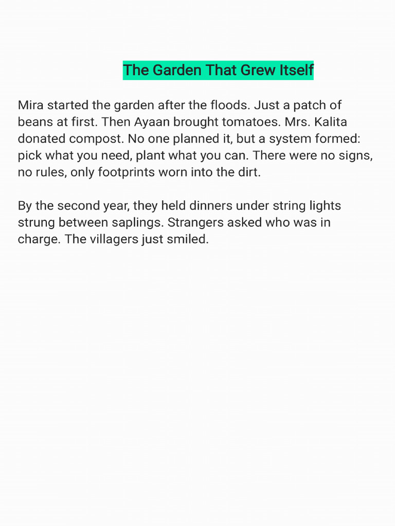 The Garden That Grew Itself | PDF