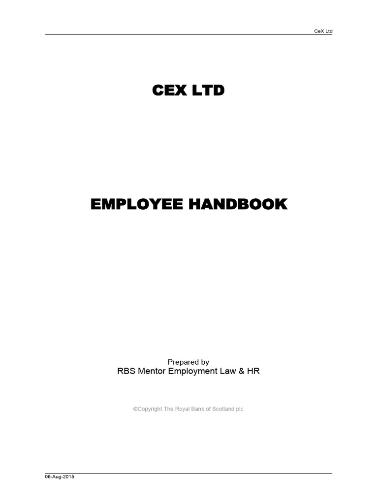 Employee Handbook CeX | PDF | Employment | Occupational Safety And Health