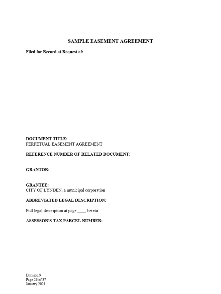 Sample Easement Agreement PDF | PDF | Indemnity | Easement