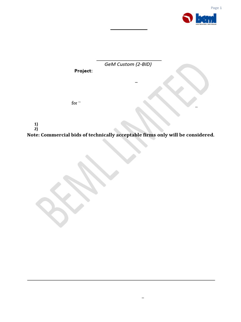 Project: Gem Custom (2-Bid) | PDF | Specification (Technical Standard ...