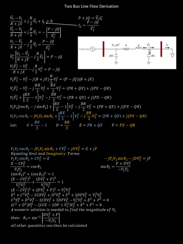 2 Bus Line Flow Equations | PDF | Numerical Analysis | Algorithms