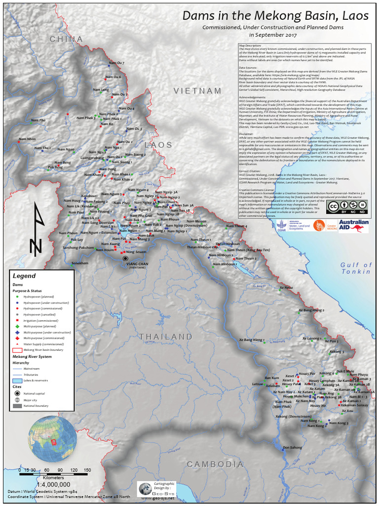 Mekong River Dams Overview Map | PDF | Mekong | Hydrology