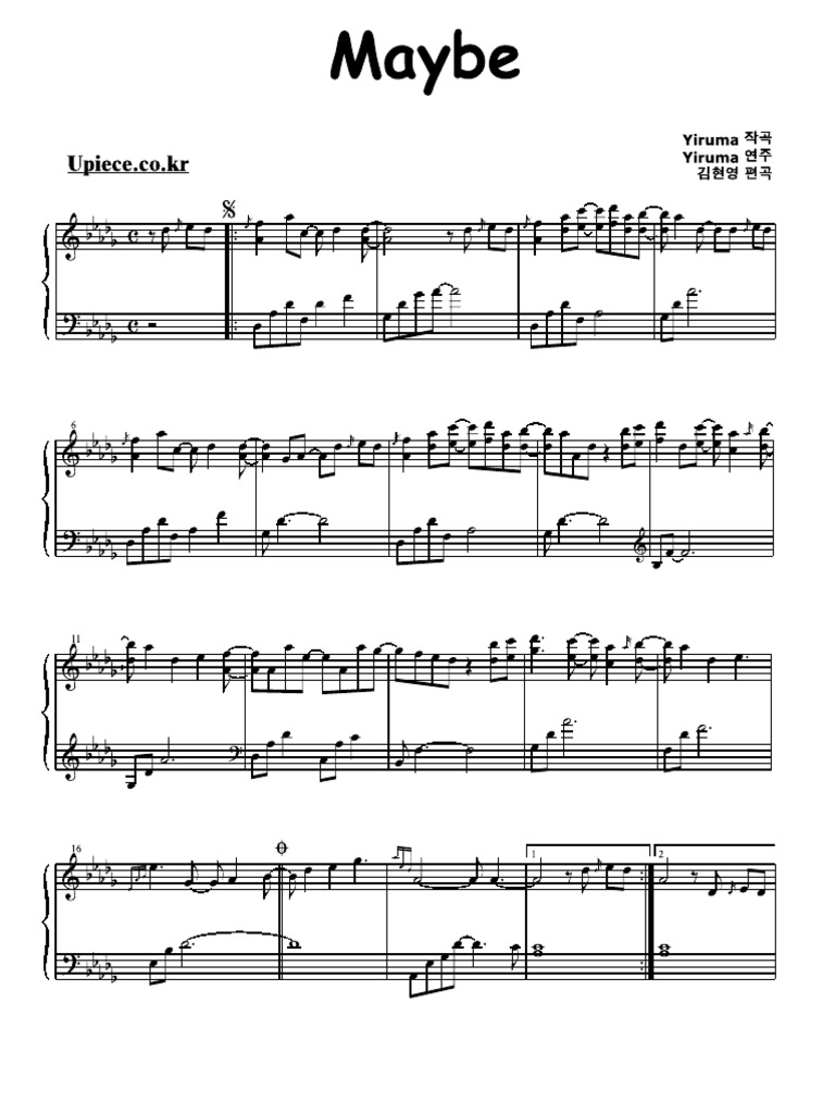 Yiruma - Maybe | PDF