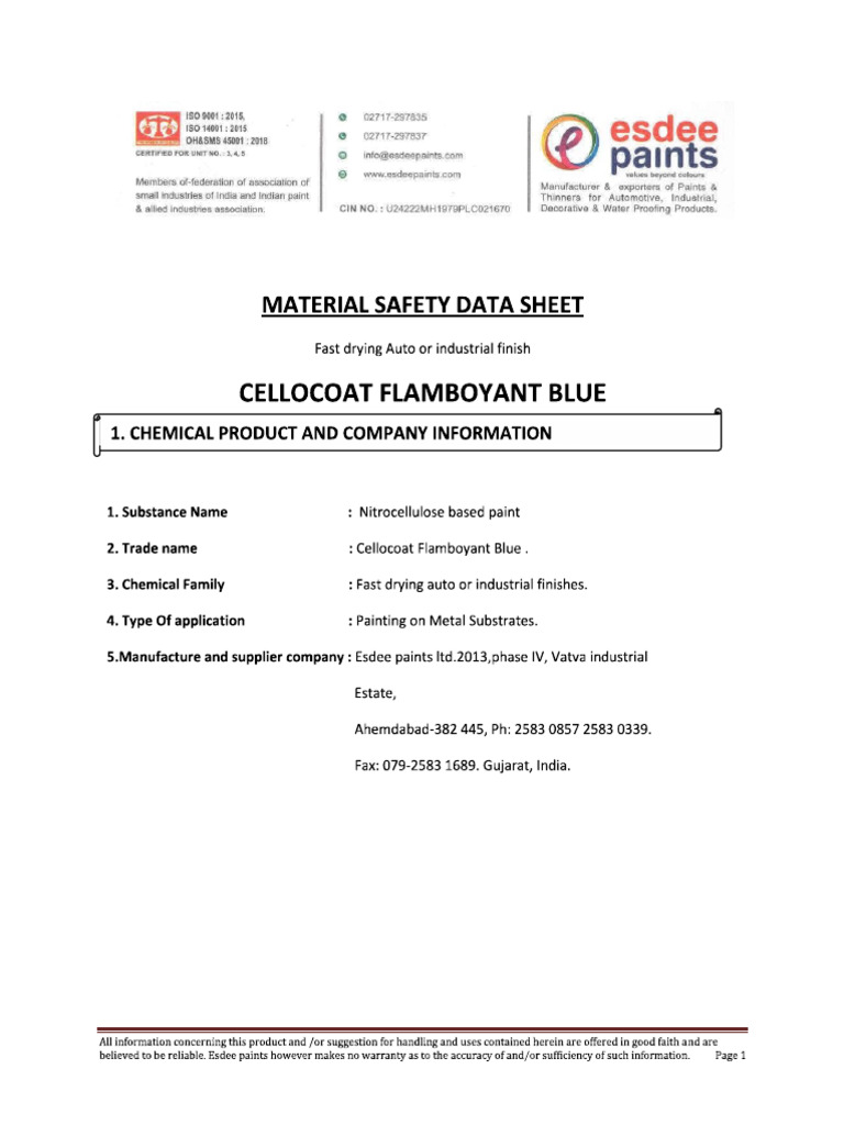 Blue Lacquer Material Specification | PDF