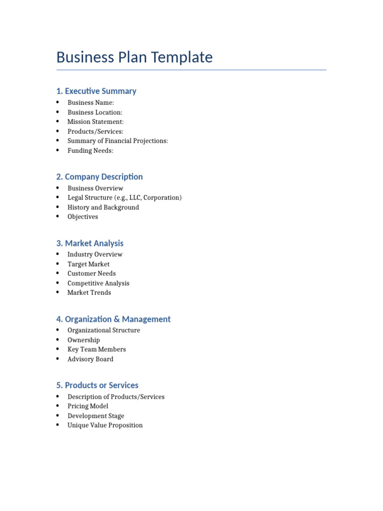 Business Plan Template | PDF