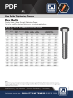 UNC and UNF Bolt Torque Specifications | PDF | Screw | Equipment