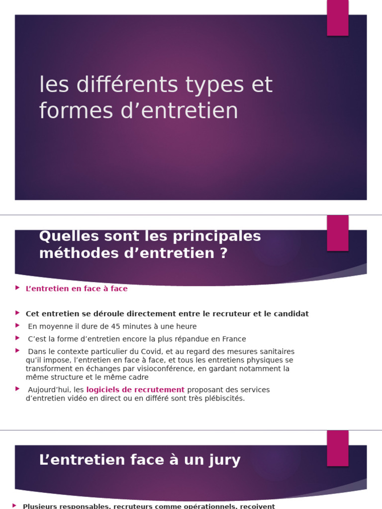 Types d'entretien : Guide complet | PDF | Recrutement