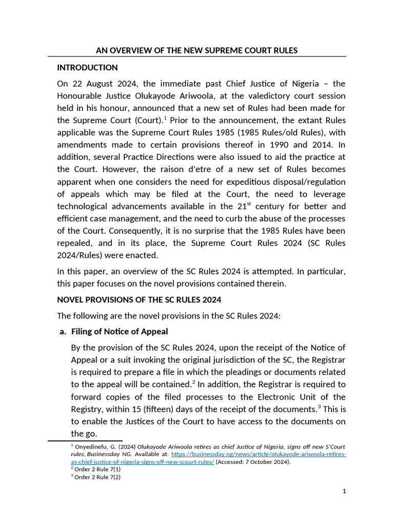 An Overview of the New Supreme Court Rules | PDF | Appeal | Supreme ...