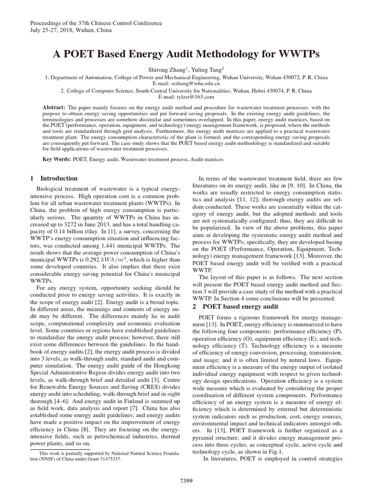 POET Energy Audit for Wastewater Treatment | PDF | Sewage Treatment | Audit