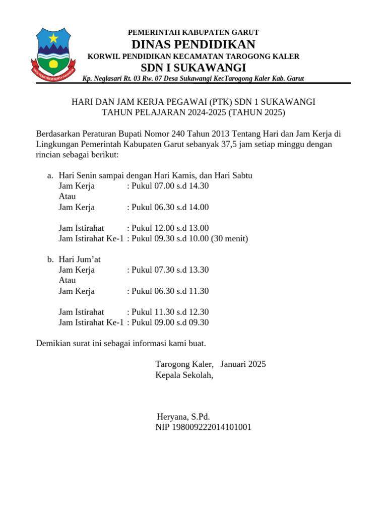 Contoh Beban Kerja | PDF