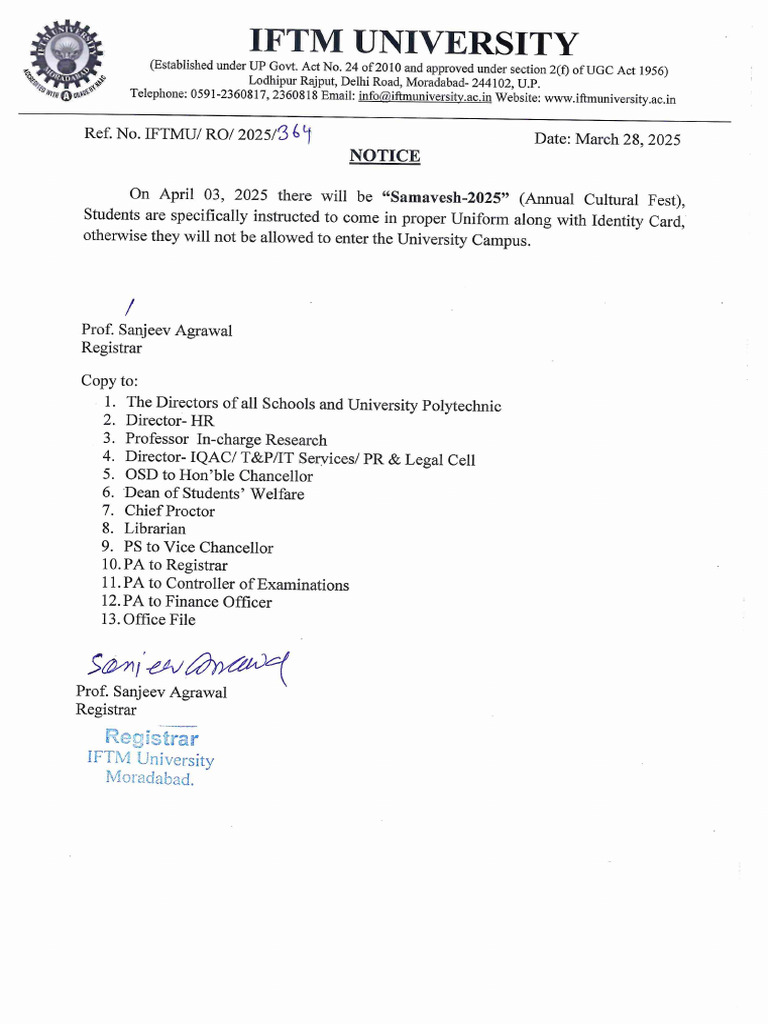 Notice For Students-1 | PDF