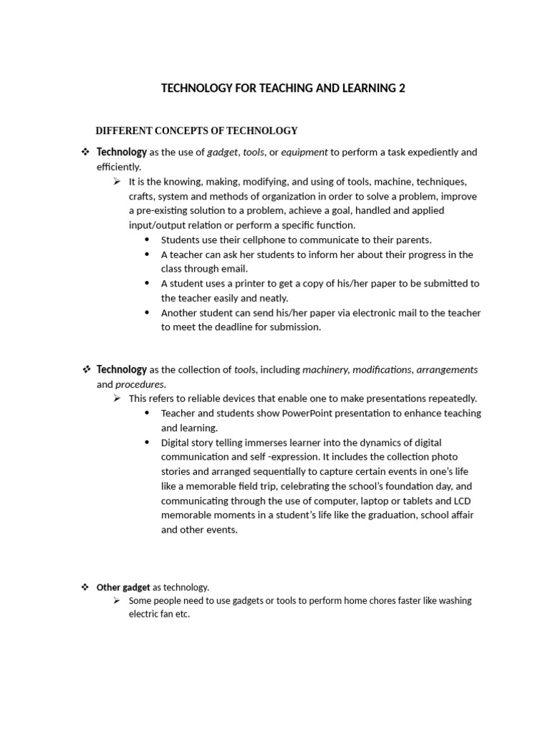 Technology For Teaching and Learning 2-4 | PDF | Educational Technology ...