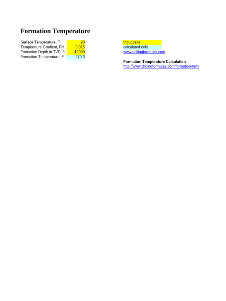 Formation Temperature | PDF