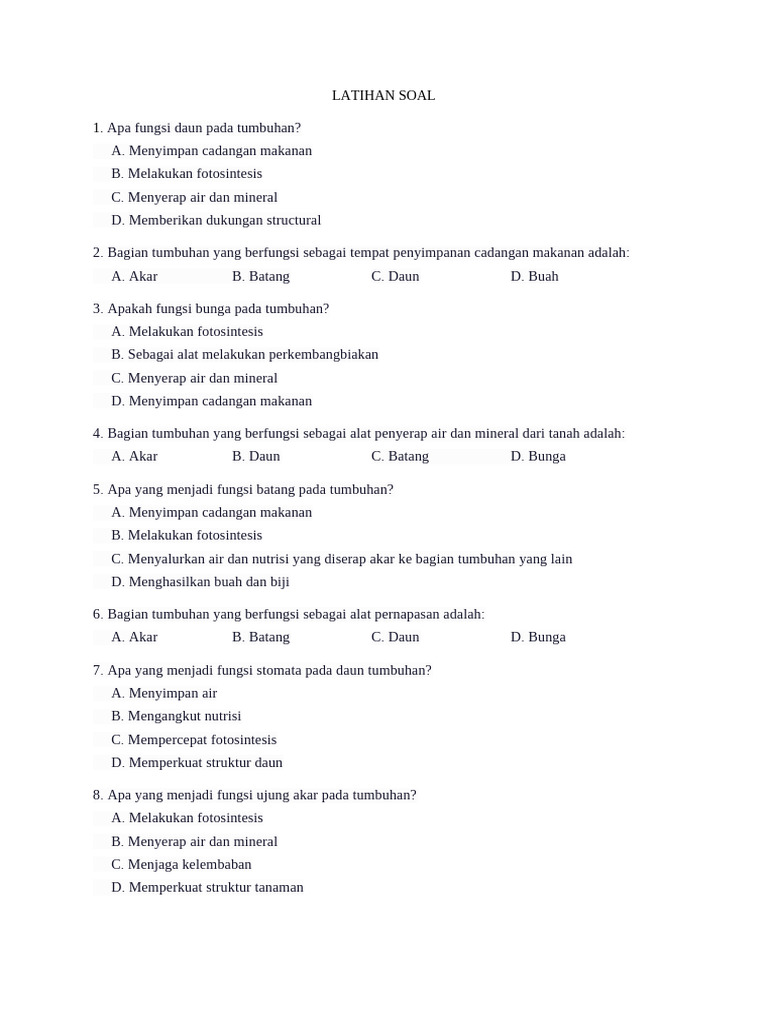 Latihan Soal Ipa 4 SD | PDF