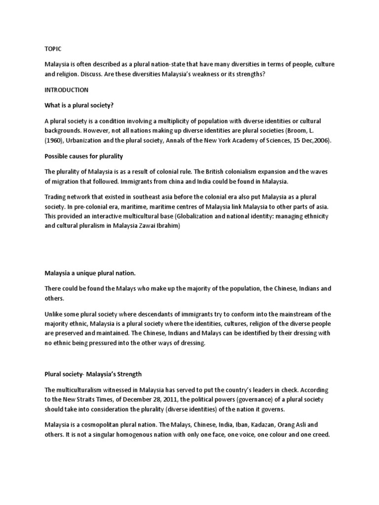 Plural Society | Multiculturalism | Malaysia