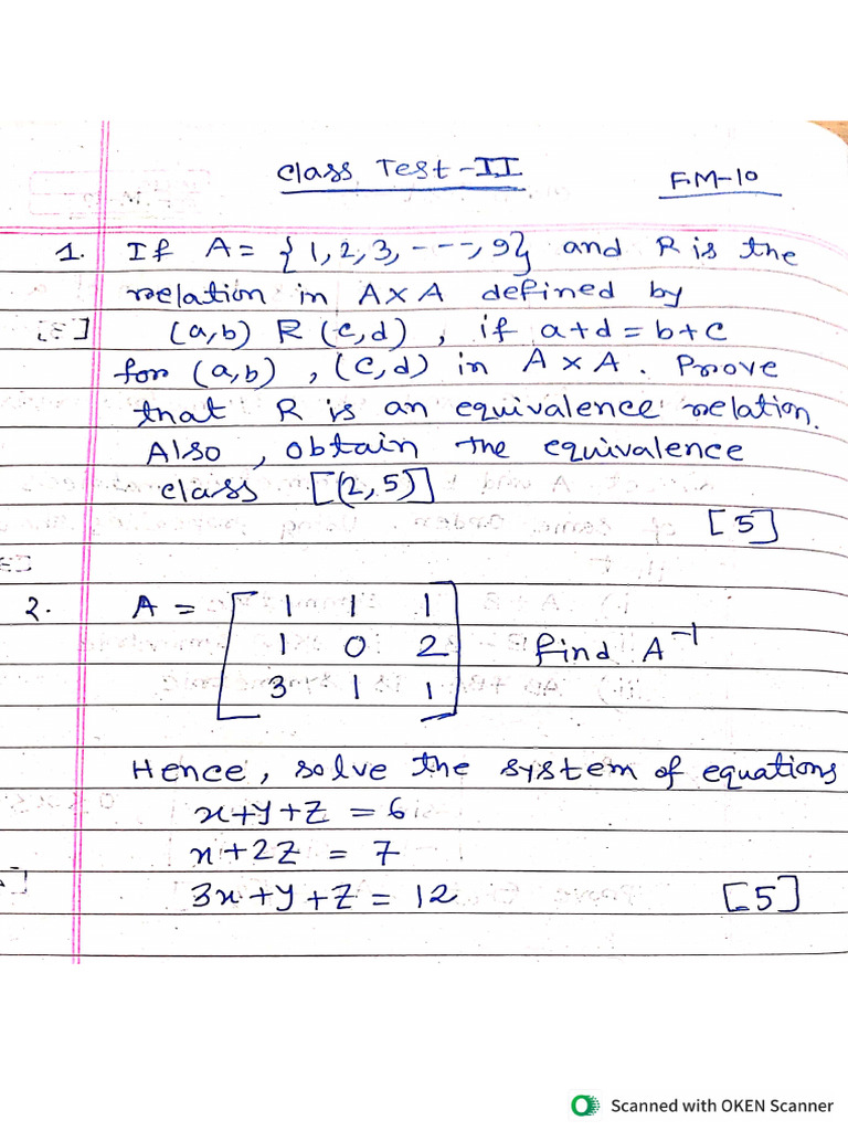 matrices practise sheet | PDF