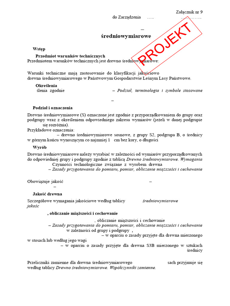 Drewno Sredniowymiarowe Mod2024 v1.0 | PDF