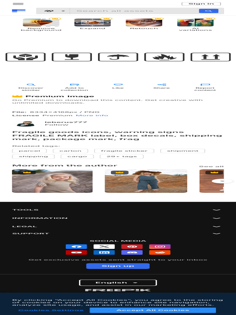 Premium Vector Fragile Goods Icons, Warning Signs FRAGILE MARK Label ...