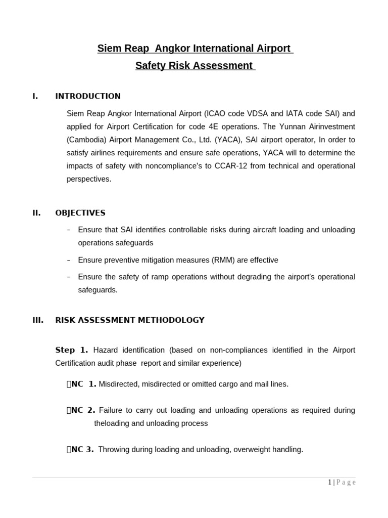 Siem Reap Airport Safety Assessment | PDF | Risk | Risk Assessment