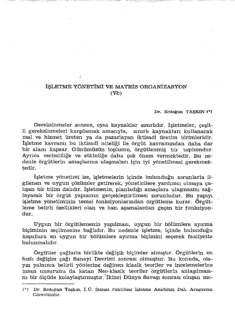 Letme Y Netimi Ve Matris Organizasyon (#9182) - 8409 | PDF