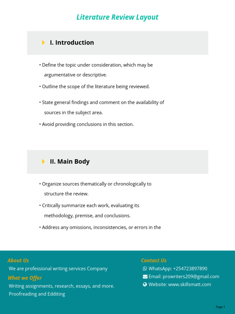 Literature Review Structure Guide | PDF