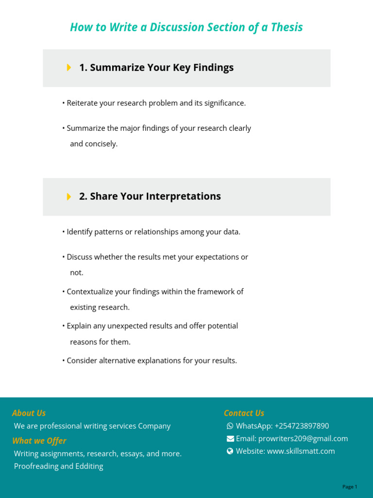 How To Write A Discussion Section of A Thesis | PDF | Essays ...