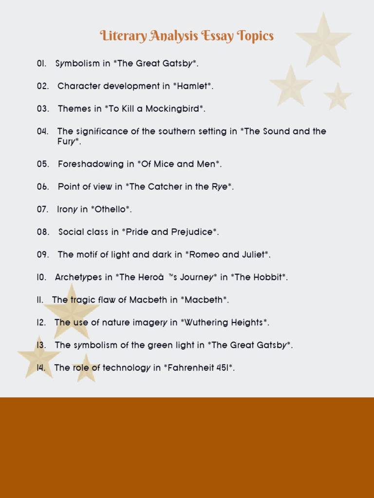 Literary Analysis Essay Topics | PDF