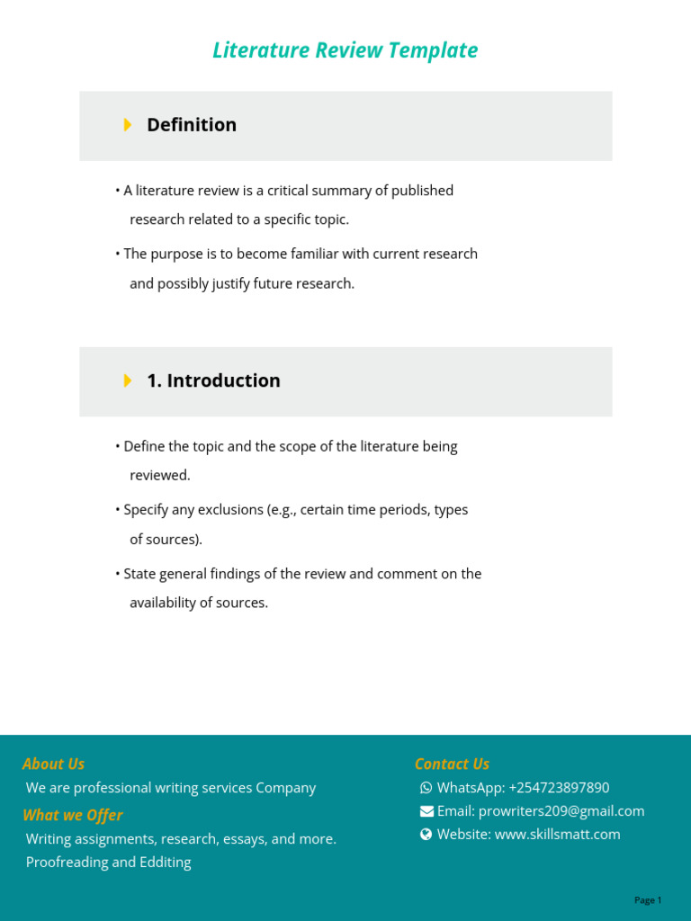 Literature Review Template | PDF | Editing | Proofreading