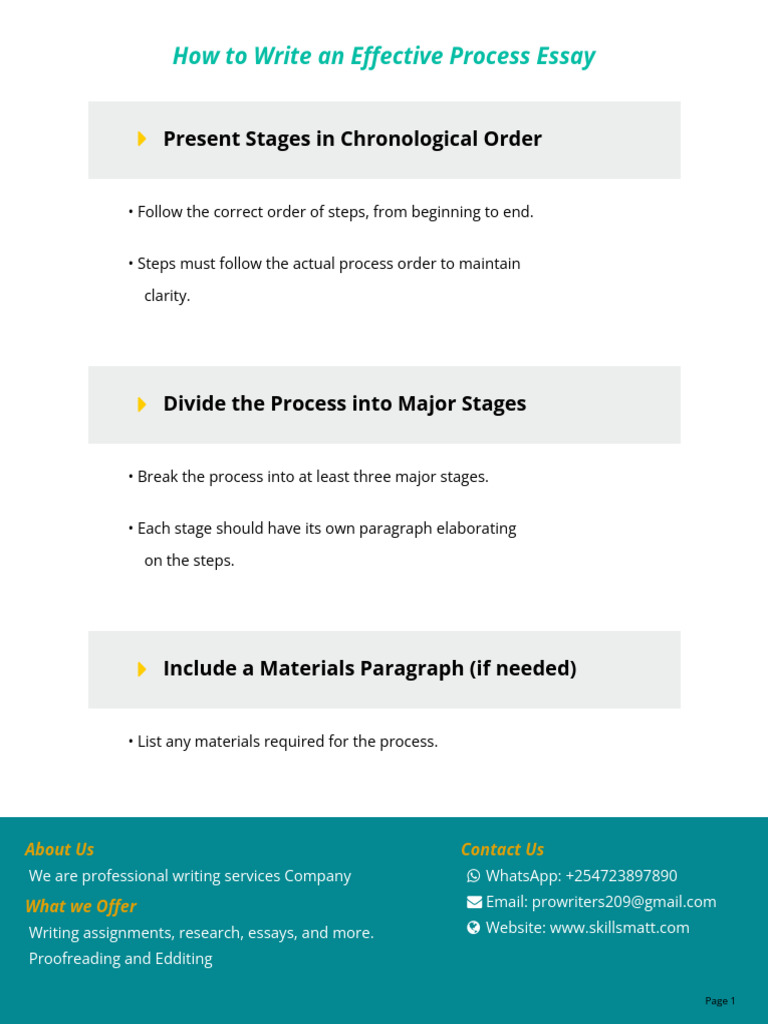 How to Write a Process Essay | PDF