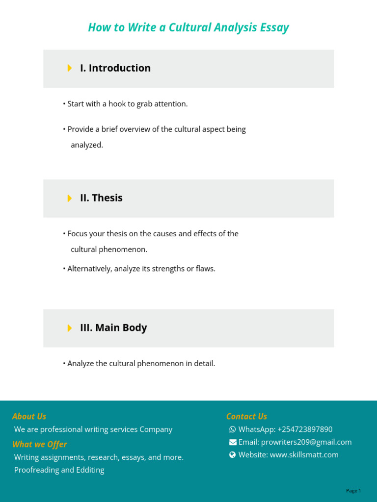 How to Write a Cultural Analysis Essay | PDF