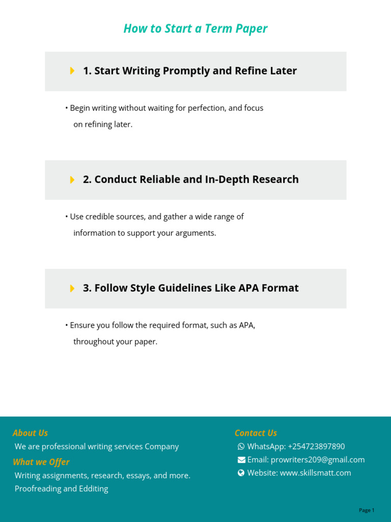Term Paper Writing Guide | PDF