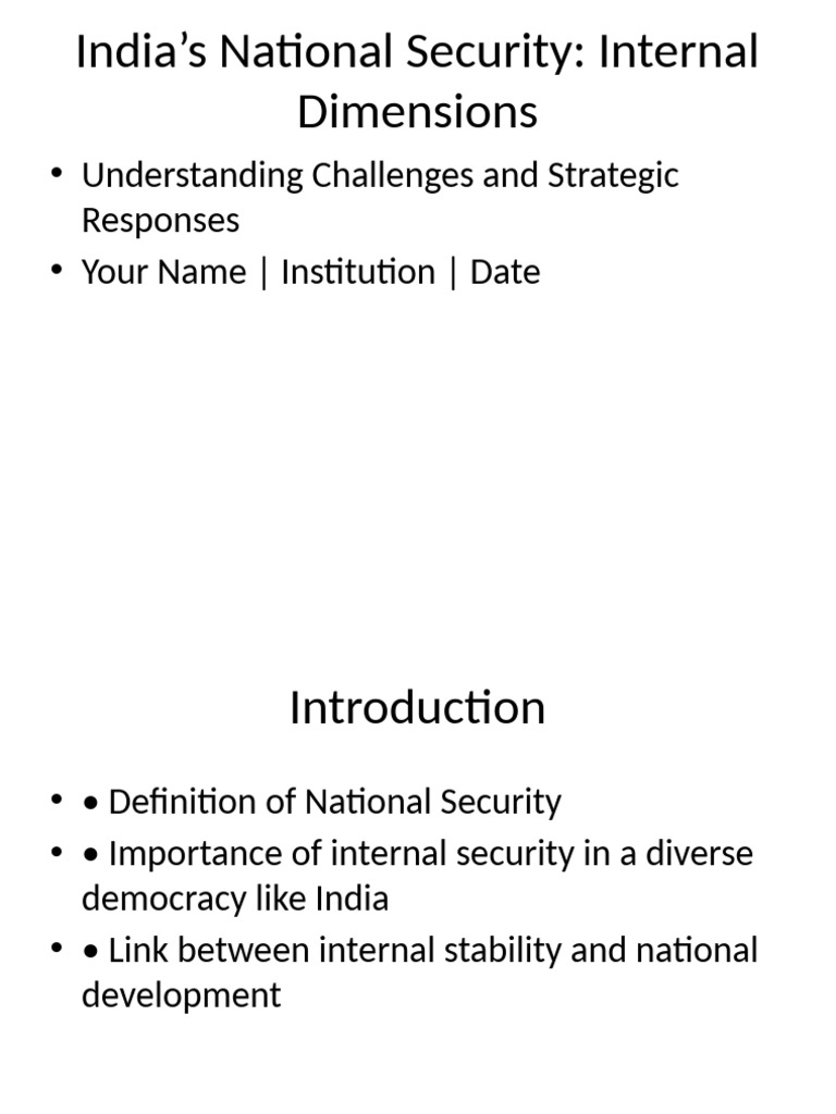 India National Security Internal | PDF | National Security | Violence