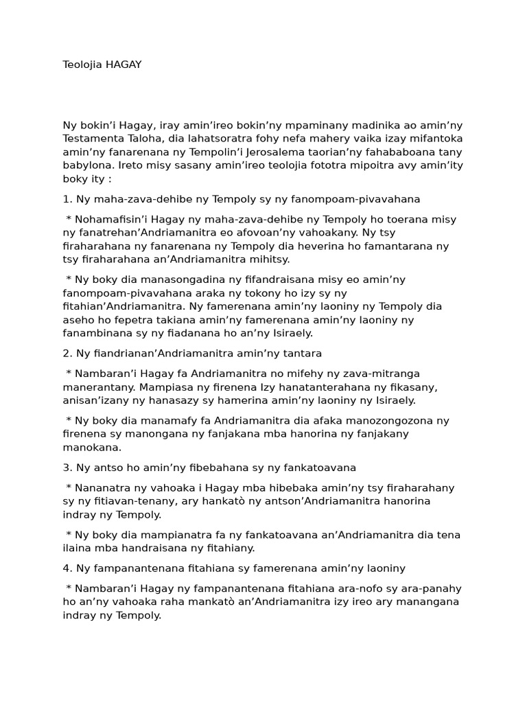 Teolojia Hagay | PDF