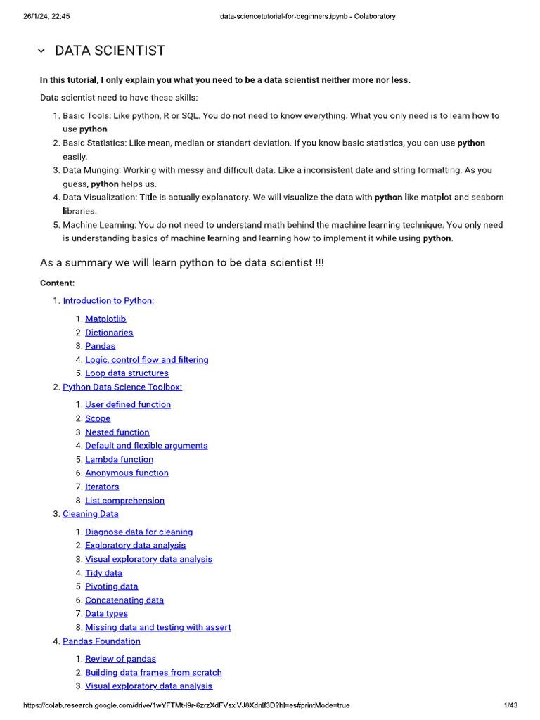 Notebook Recordatorio Python Kaggle | PDF