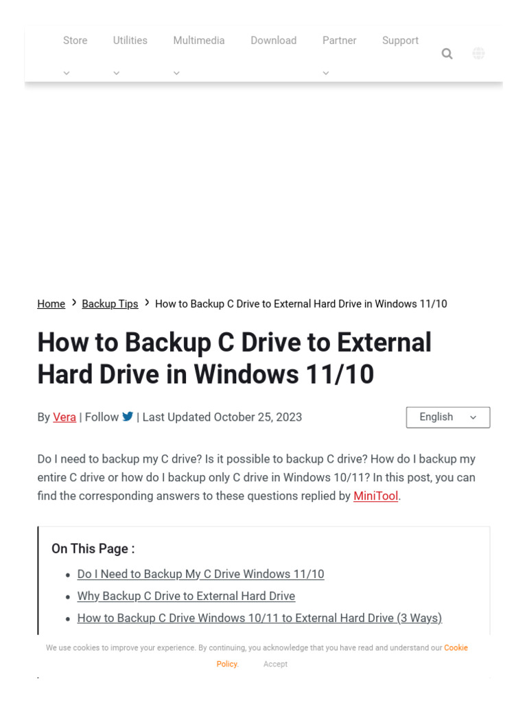 How To Backup C Drive To External Hard Drive in Windows 11 - 10 - MiniTool | PDF | Backup ...