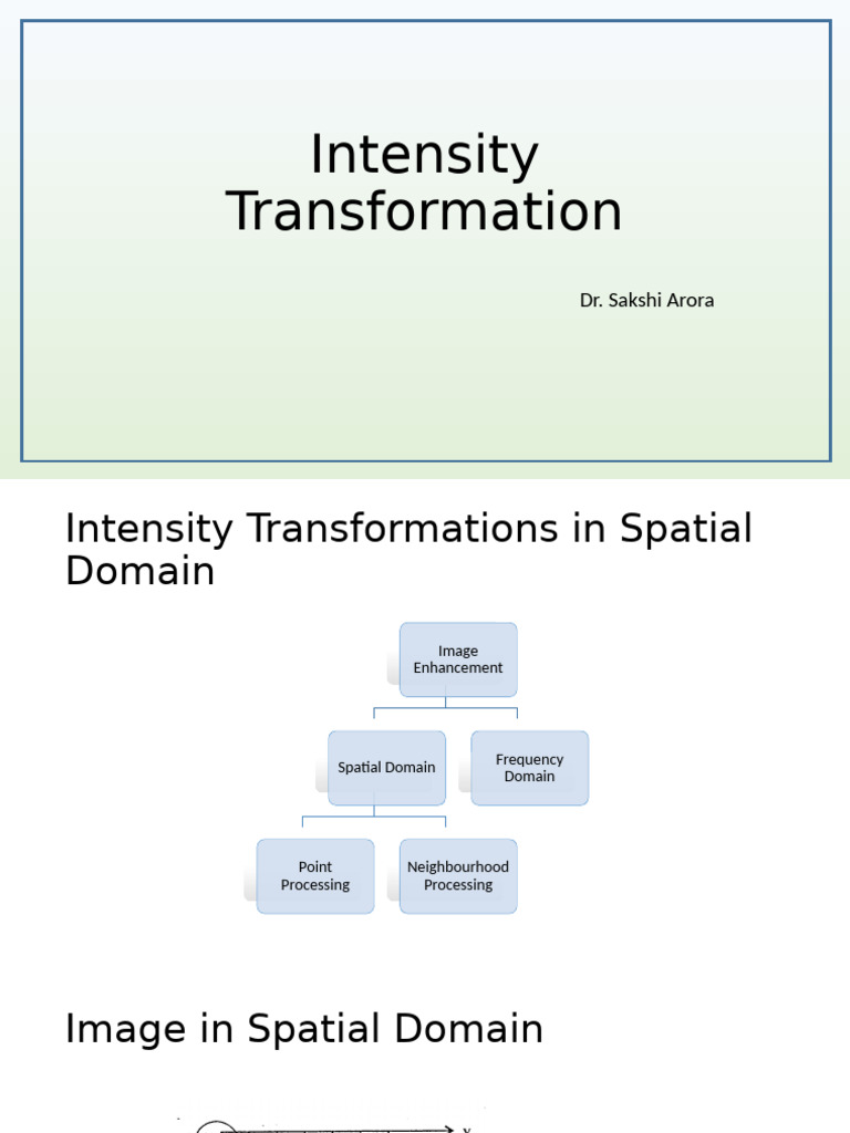 Lect 7 Intensity Transformation | PDF