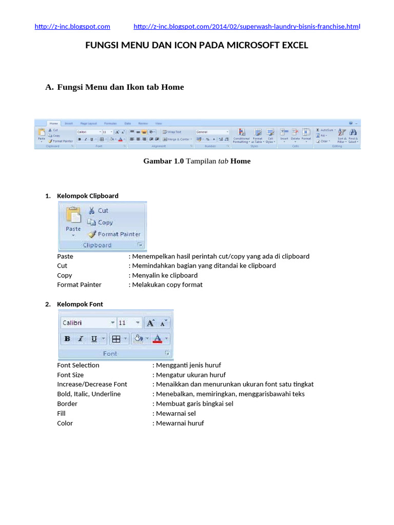Nama Dan Fungsi Icon Pada Ms Excel | PDF