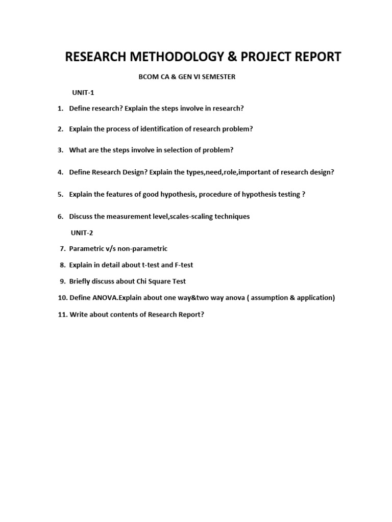 Research Methodology - Docx Sem 6 | PDF